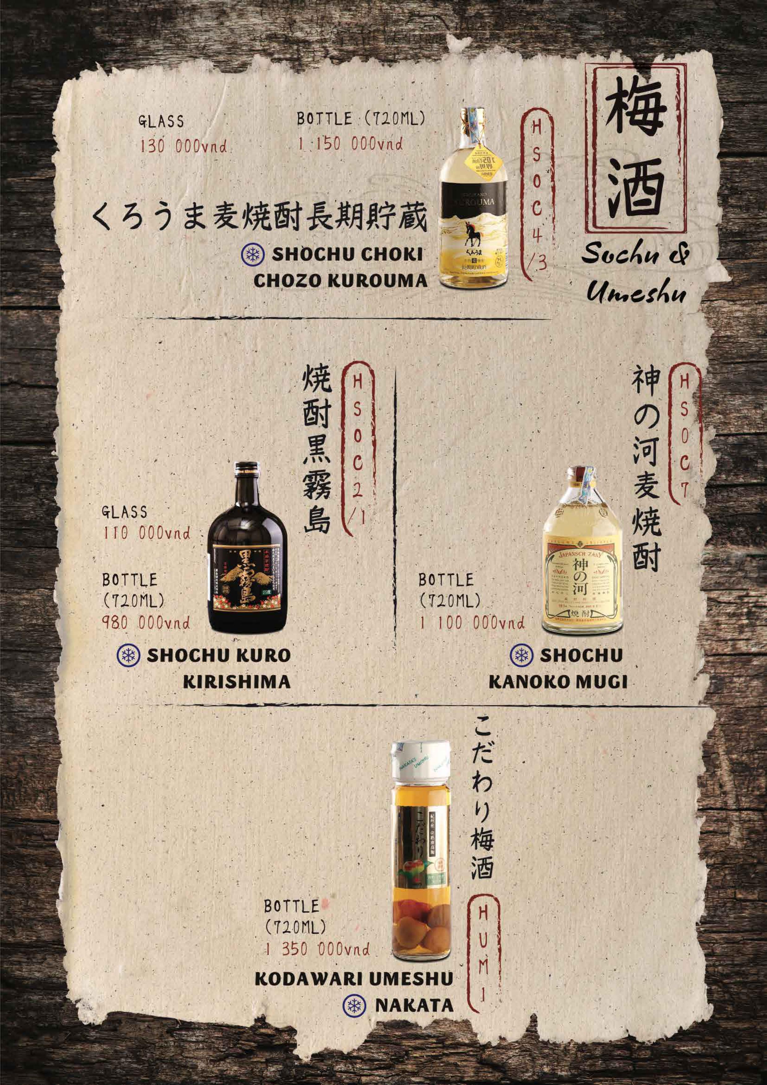 Thực đơn | Shamoji Robata Yaki